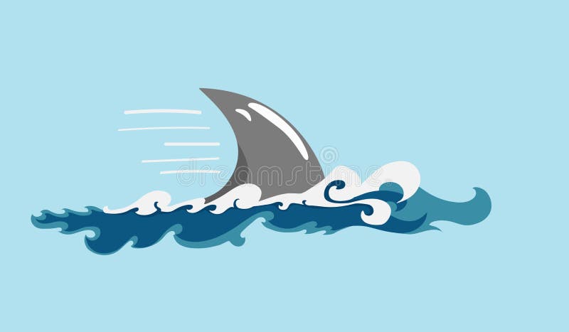 Shark s fin stock illustration. Illustration of waves - 55596140