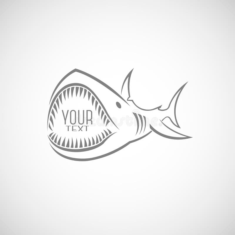 Shark`s Logo with a Toothy Mouth Stock Illustration - Illustration of ...