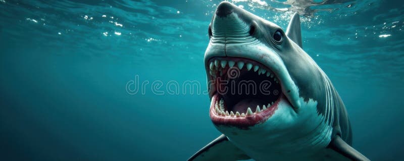 Shark S Mouth Opens, Revealing Rows of Razor Sharp Teeth in Slow Motion ...