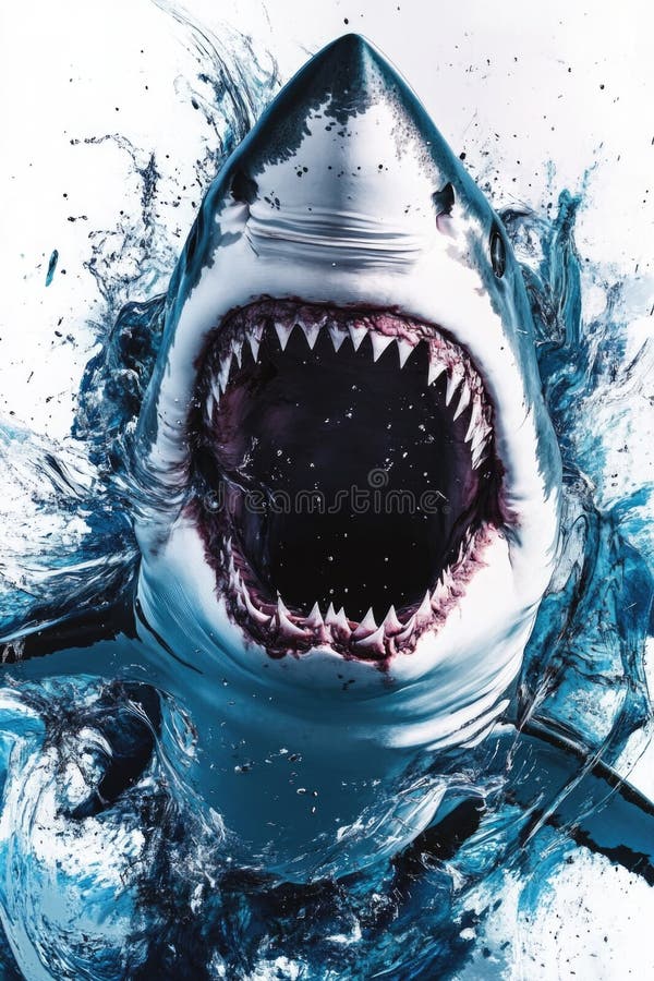 Shark s Open Mouth stock photo. Image of mouth, generated - 378082114