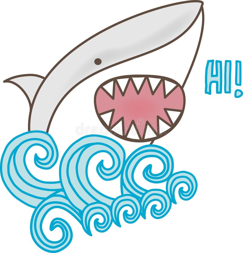 Shark Says Hi stock illustration. Illustration of shark - 20712744