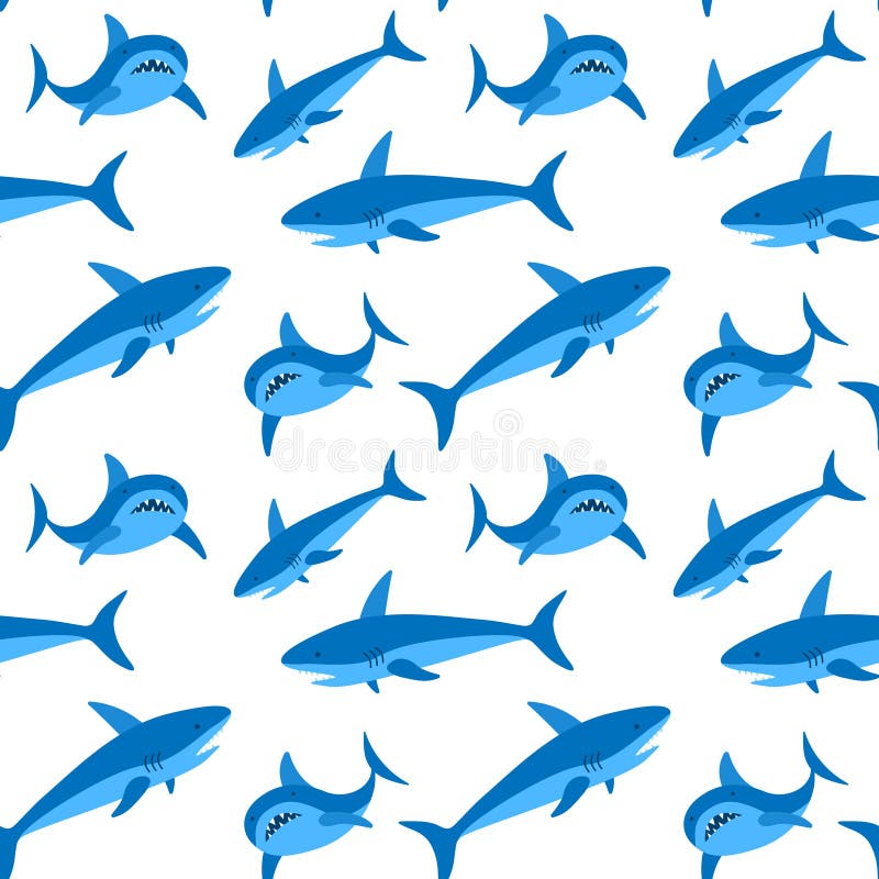 Shark seamless pattern stock vector. Illustration of trendy - 220161857
