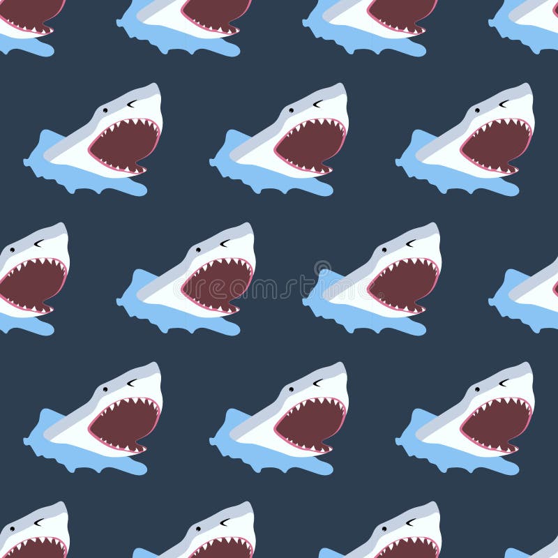 Shark seamless pattern stock vector. Illustration of marine - 114485765