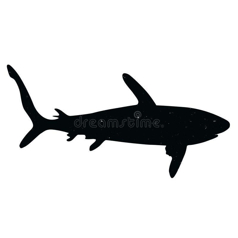 Shark Shadow Animal Icon Silhouettes Isolated on Dark Black Graphical ...