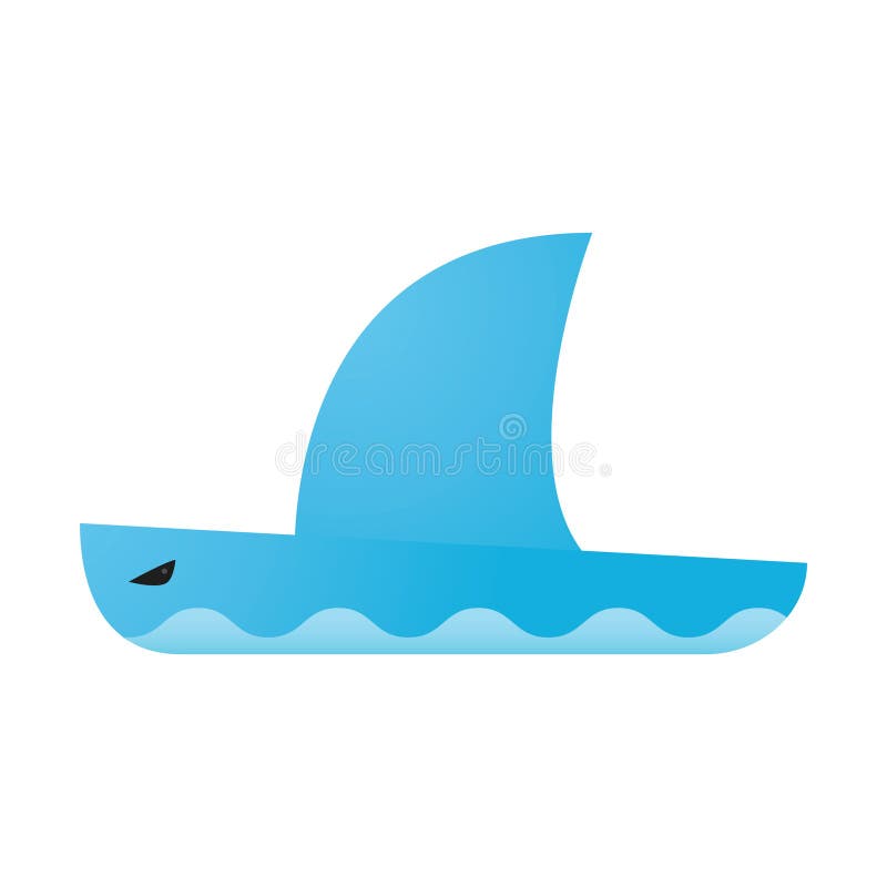 Shark Shaped Boat. Vector Illustration Decorative Background Design ...