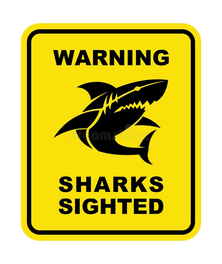 Shark Sighted Warning Sign. Shark Silhouette Icon Stock Vector ... Shark Sighted Warning Sign. Shark Silhouette Icon Stock Vector ...