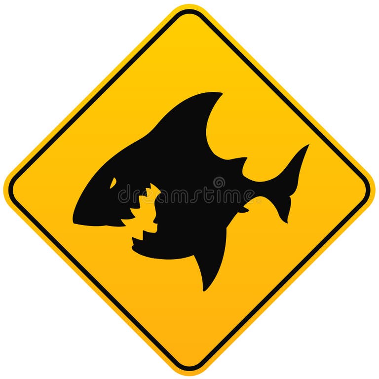 Shark sighting sign stock vector. Illustration of pictogram - 35065572