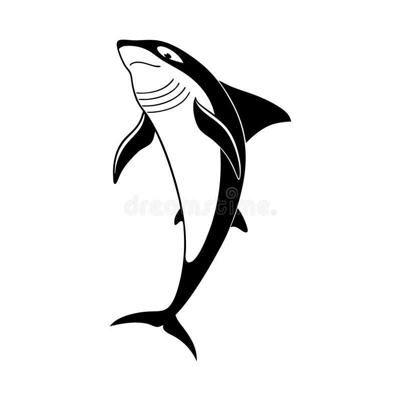 Shark Silhouette stock illustration. Illustration of animal - 393745204