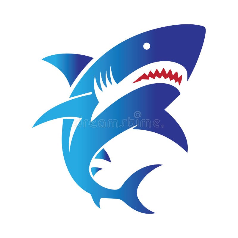 Shark Silhouette Icon with White Background Stock Vector - Illustration ...