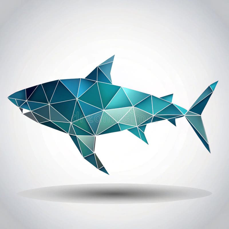 Geometric Shark with Simplified Features Stock Illustration ...