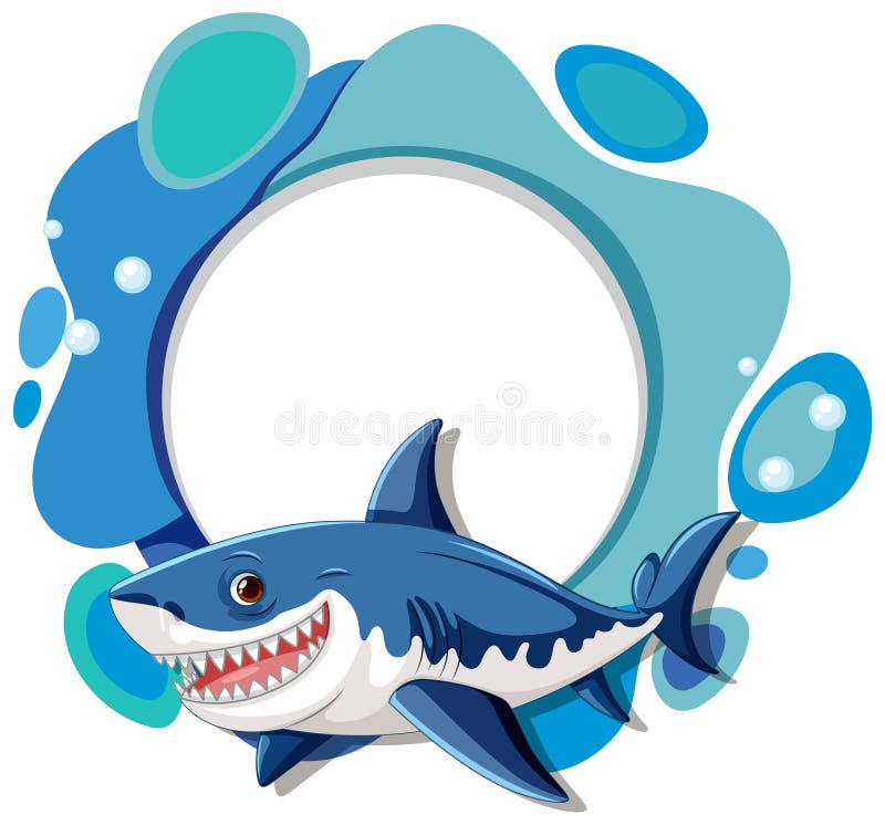 Shark Smiling Inside a Bubble Frame Stock Vector - Illustration of ...