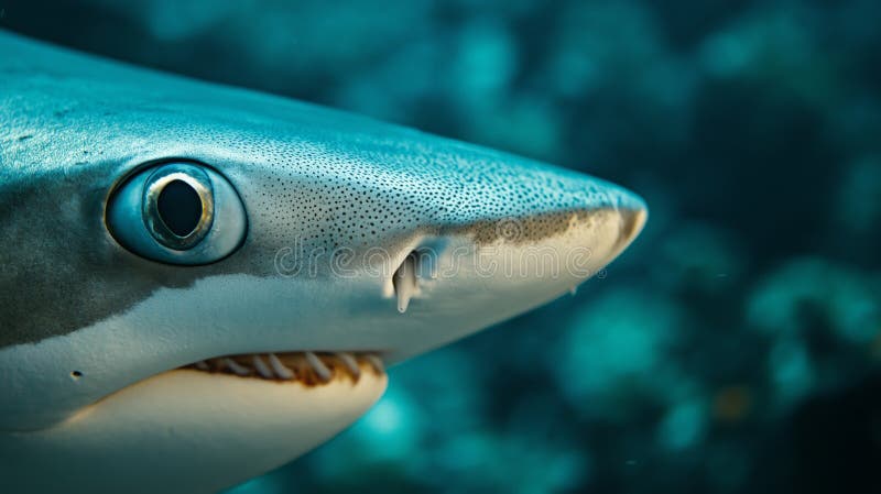 A Shark Swims Gracefully through Clear Ocean Water, Showcasing Its ...