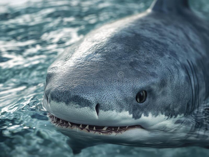 Shark Swims in Ocean with Apex Predator Theme Stock Image - Image of ...