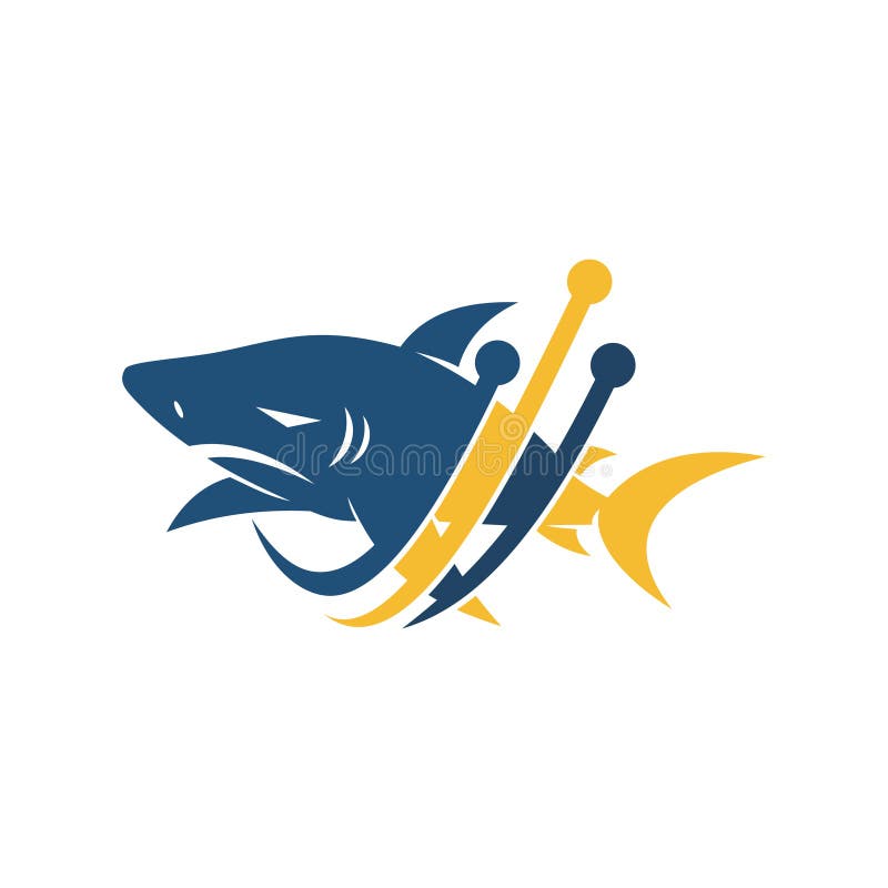 Shark Technology Logo Design Vector Isolated Illustration Stock Vector ...