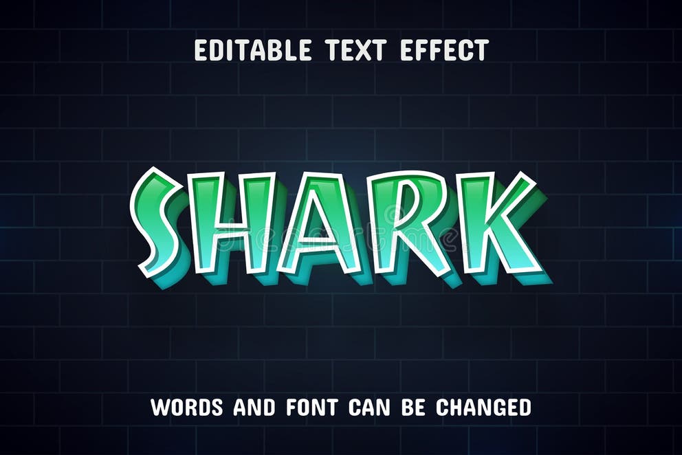 Shark Text - Editable Text Effect Stock Vector - Illustration of ...