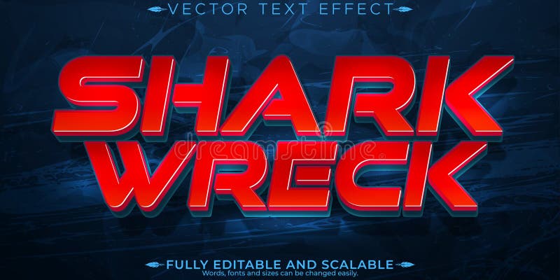 Shark Text Effect, Editable Horror and Water Text Style Stock Vector ...