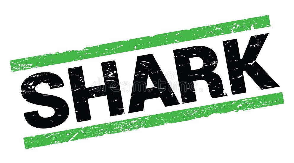 SHARK Text on Green Rectangle Stamp Sign Stock Illustration ...