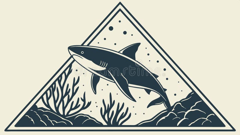 Shark Triangle Icon, Ocean Predator, Marine Danger, Geometric Design ...