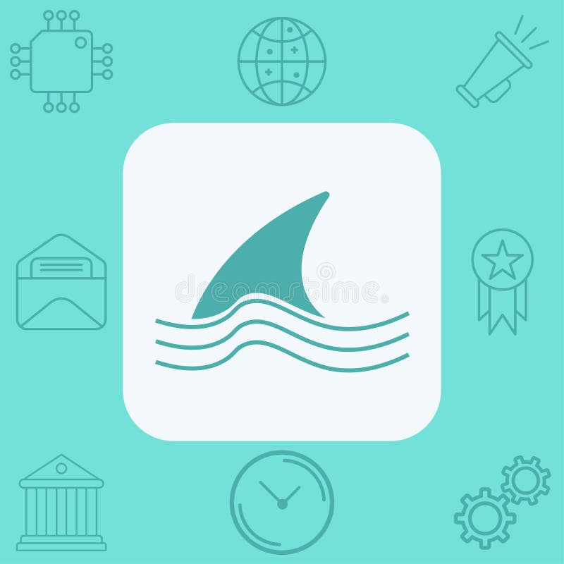 Shark Vector Icon Sign Symbol Stock Vector - Illustration of mascot ...