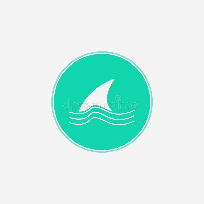Shark Vector Icon Sign Symbol Stock Vector - Illustration of ocean ...