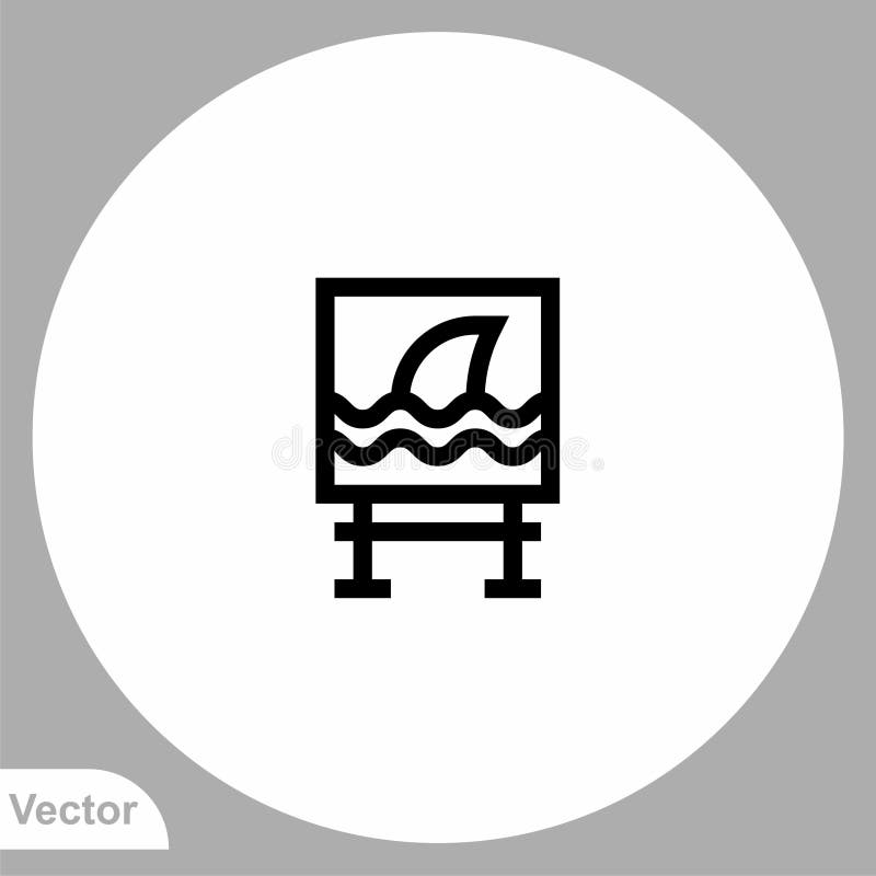 Shark Vector Icon Sign Symbol Stock Vector - Illustration of isolated ...