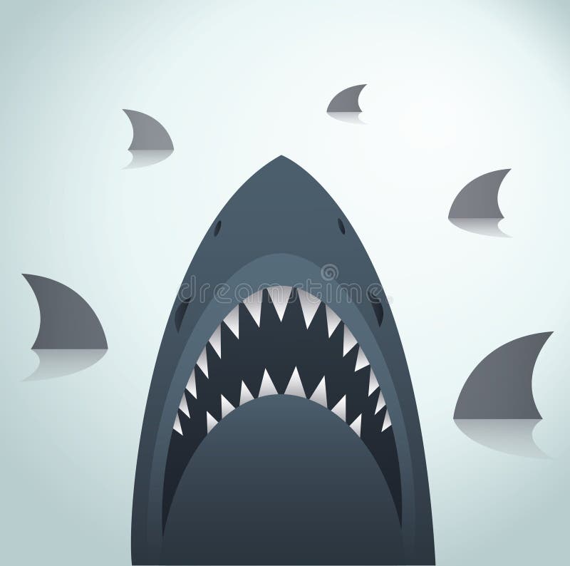 Shark vector illustration stock vector. Illustration of predator - 92566565