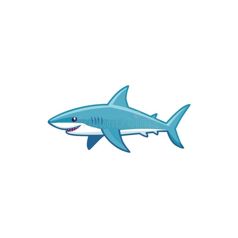Shark Vector Illustration, Scary Animal Character for Decor Stock ...
