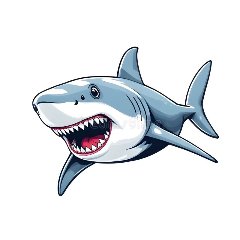 Shark Vector on White Background Stock Illustration - Illustration of ...