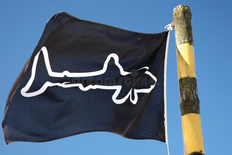 Shark Warning Flag stock image. Image of white, alert - 15828605