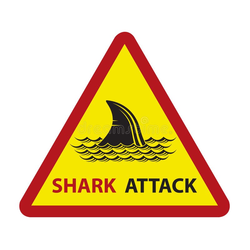 Warning, sharks sign stock vector. Illustration of alert - 10812840