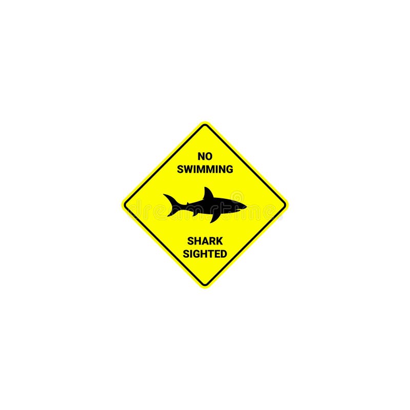Shark Zone Warning Sign Vector Graphics Stock Vector - Illustration of ...