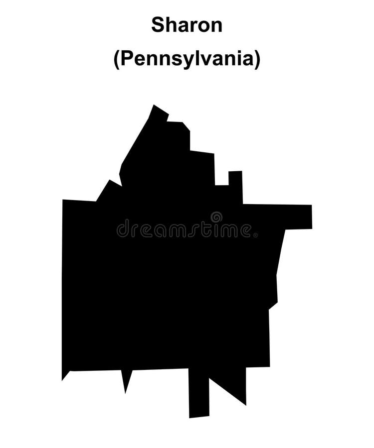 Sharon outline map stock vector. Illustration of isolated - 357532958