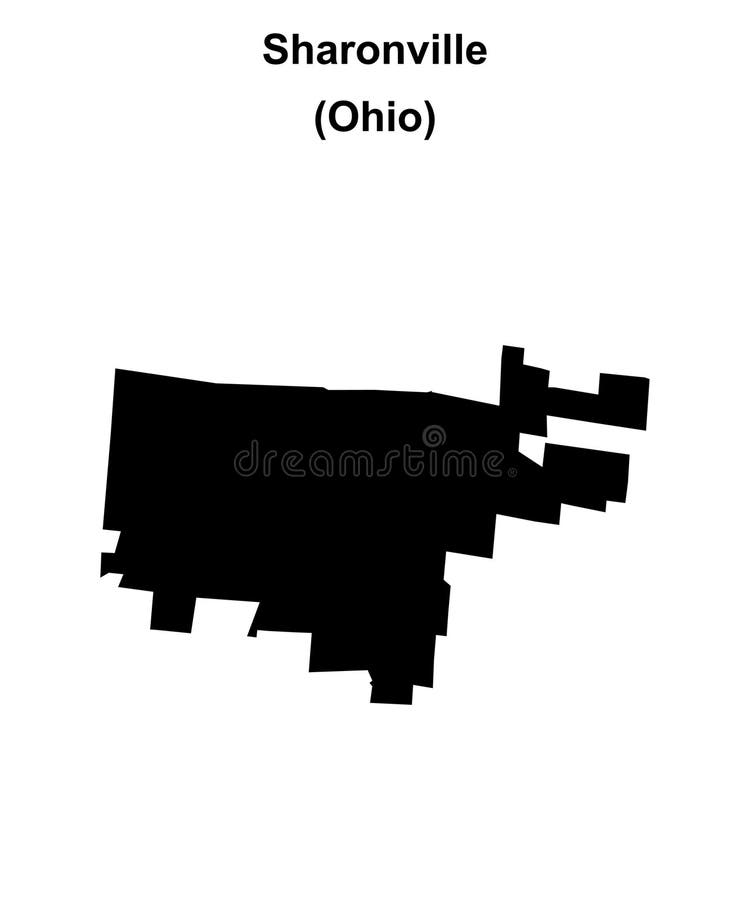 Sharonville outline map stock vector. Illustration of area - 357493841