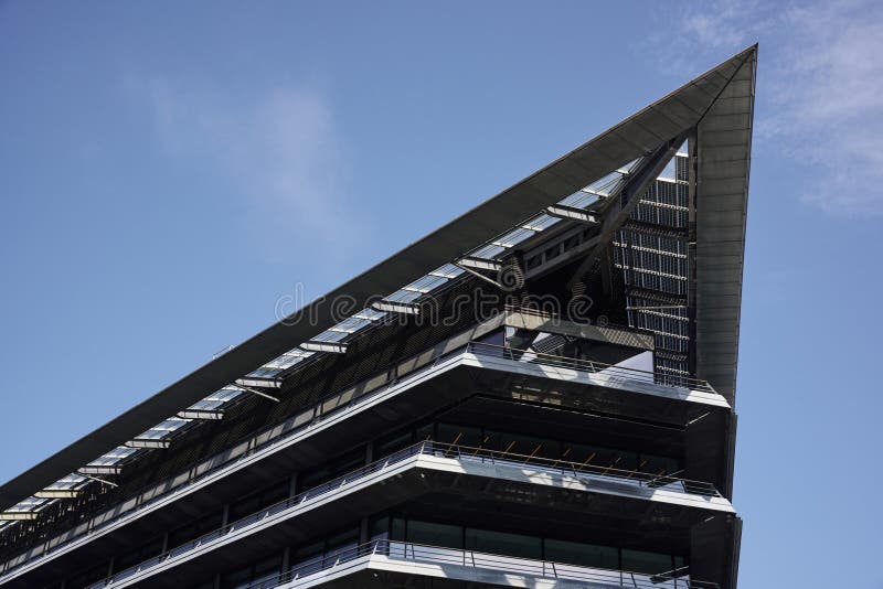 Sharp-Angled Architectural Building in Copenhagen on a Clear Day Stock ...