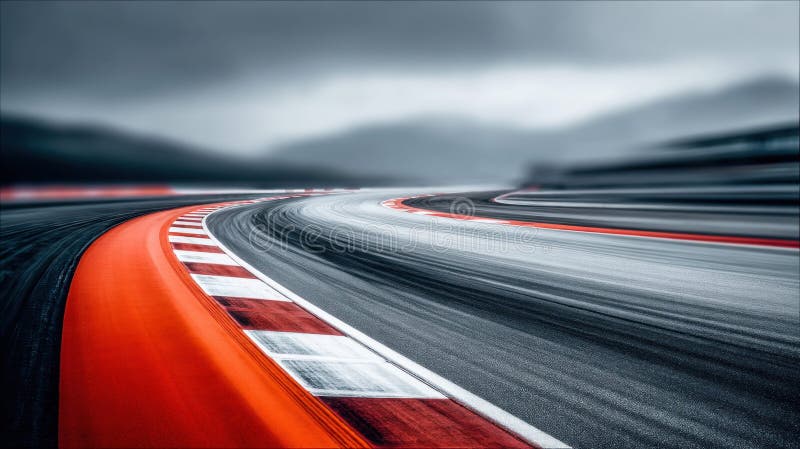 A Sharp, Angled View of a Race Track, Emphasizing Its Curve, Speed, and ...