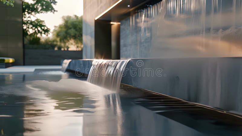 The Sharp Angles and Clean Lines of a Geometric Waterfall Contrast ...