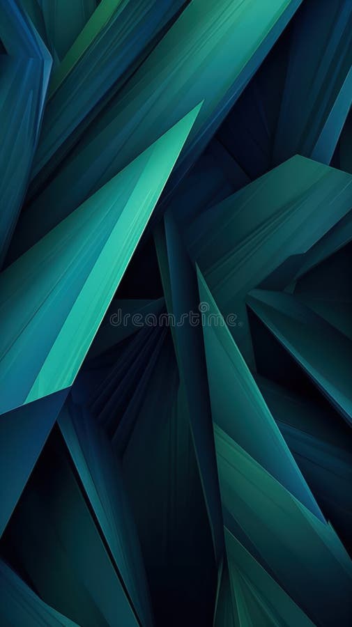 Sharp Angles in Dark Blue and Emerald Abstract Background . Stock ...