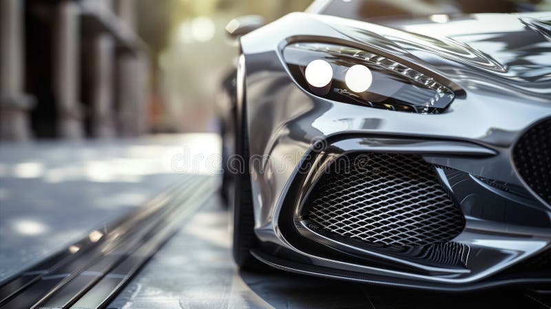 A Sharp and Angular Front Grille on a Sports Car Featuring a Mix of ...