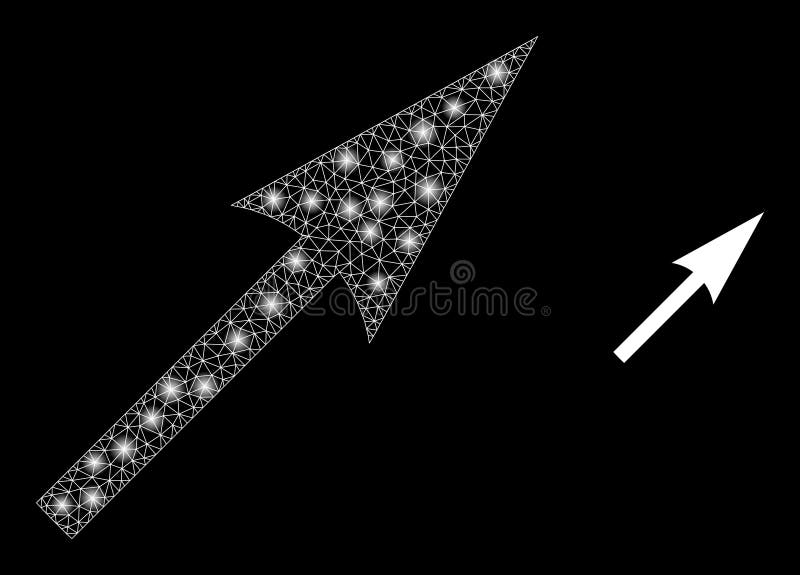Sharp Arrow Icon - Triangulated Mesh with Glare Spots Stock Vector ...