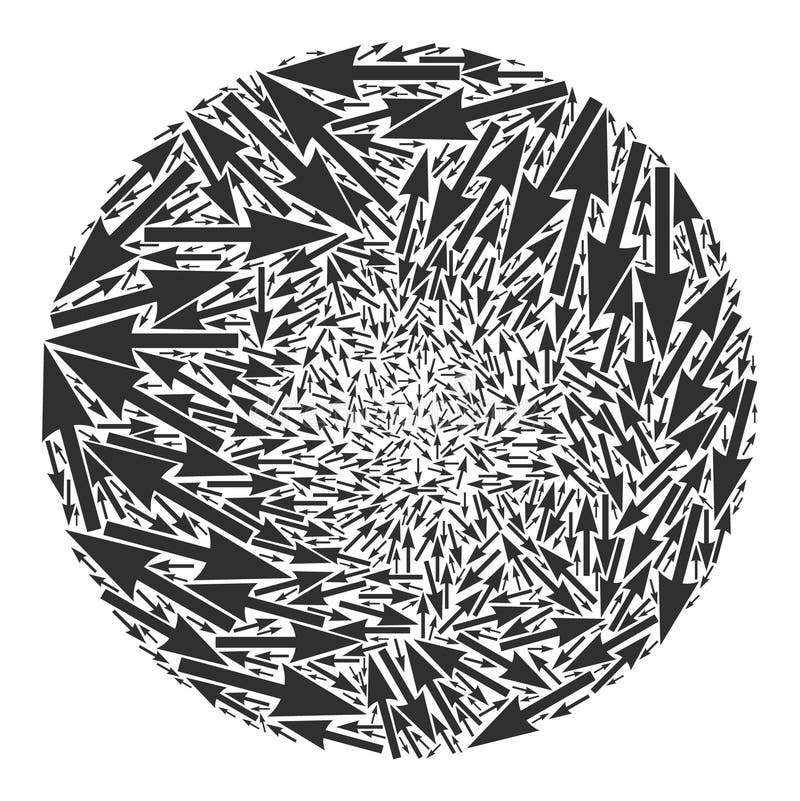 Sharp Arrow Icon Spheric Bubble Collage Stock Vector - Illustration of ...