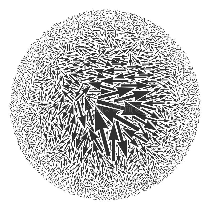 Sharp Arrow Icon Spheric Bubble Collage Stock Vector - Illustration of ...