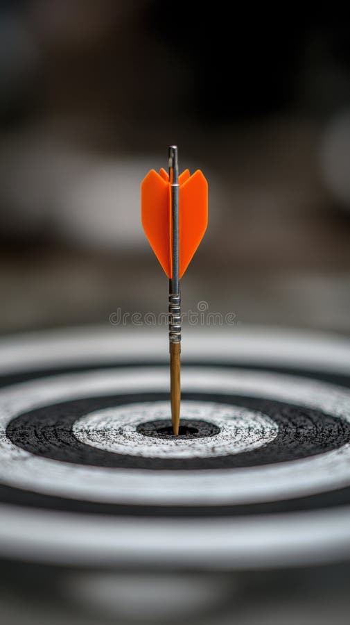 A Sharp Arrow Striking the Center of a Dartboard during a Competitive ...