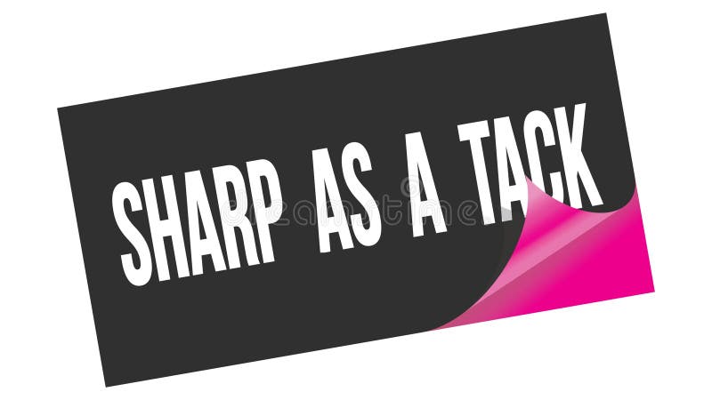 SHARP AS a TACK Text on Black Pink Sticker Stamp Stock Illustration ...