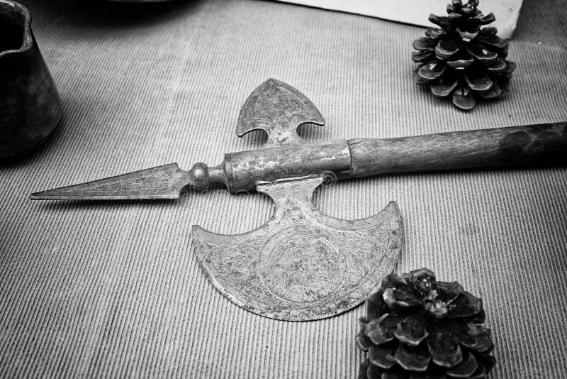 Medieval sharp ax stock image. Image of design, hack - 43303953