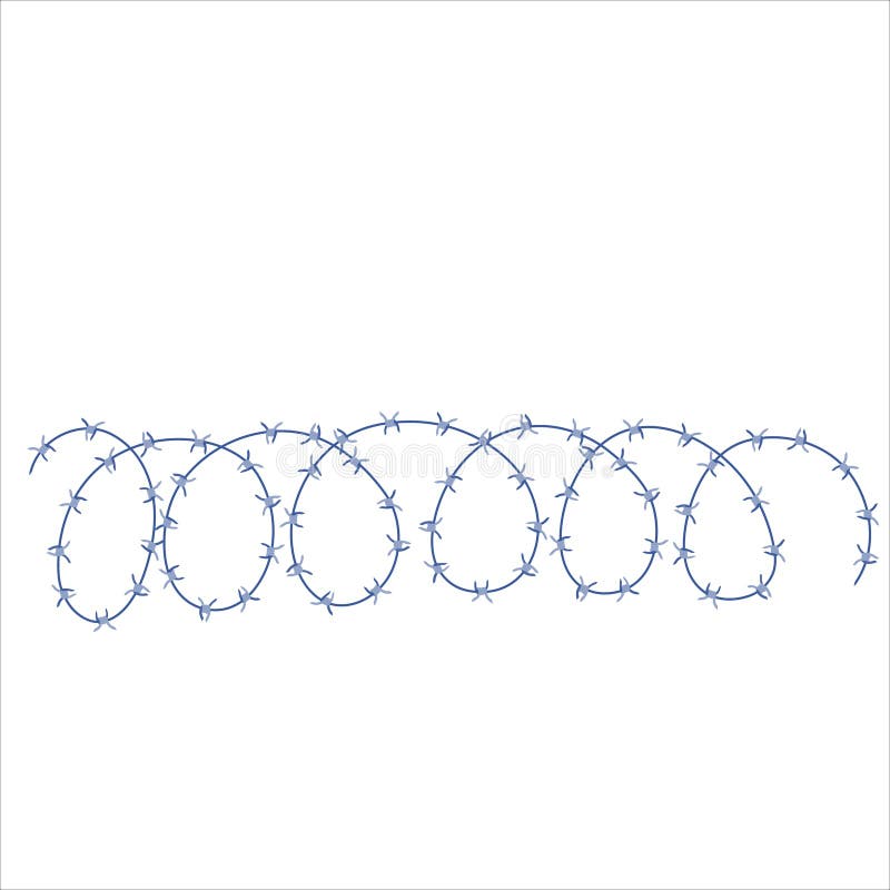 Sharp Barbed Wire Fence Barrier Frame Illustration Stock Illustration ...