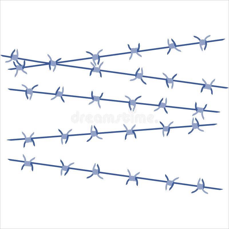 Sharp Barbed Wire Fence Barrier Frame Illustration Stock Vector ...