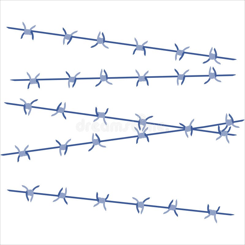 Sharp Barbed Wire Fence Barrier Frame Illustration Stock Illustration ...