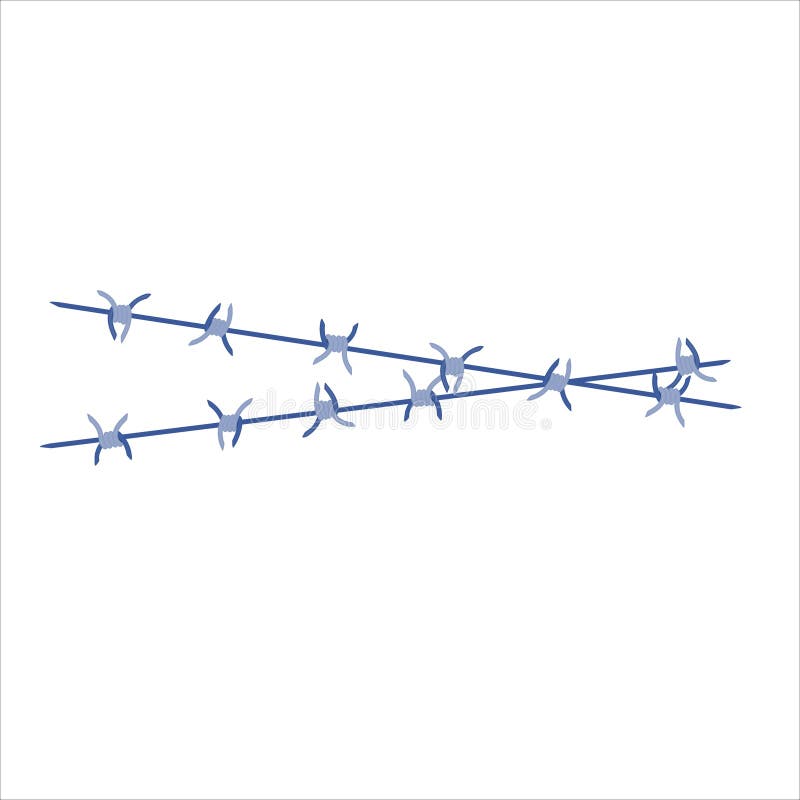 Sharp Barbed Wire Fence Barrier Frame Illustration Stock Vector ...