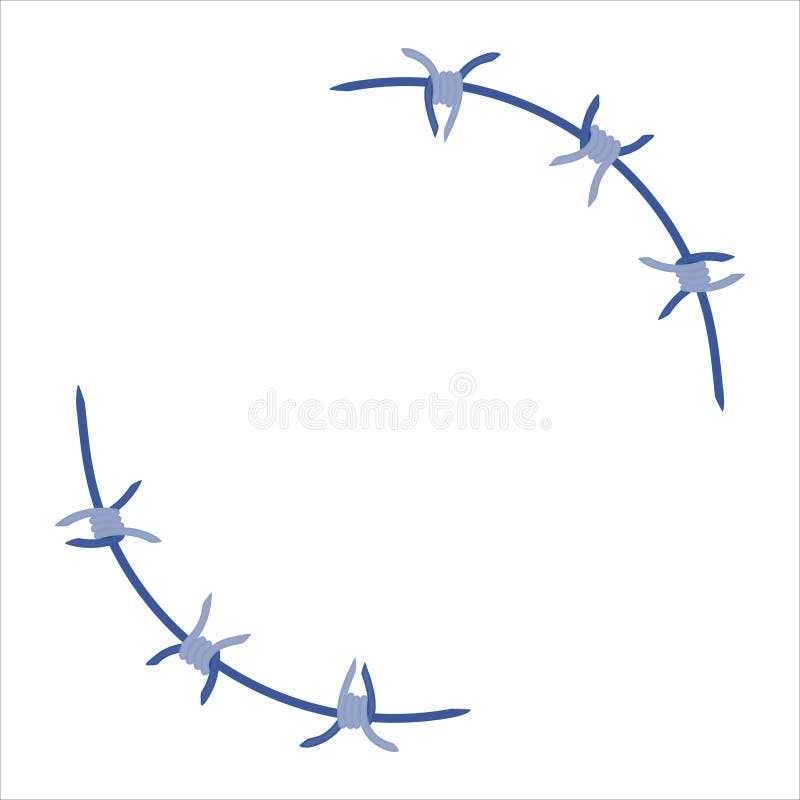 Sharp Barbed Wire Fence Barrier Frame Illustration Stock Vector ...