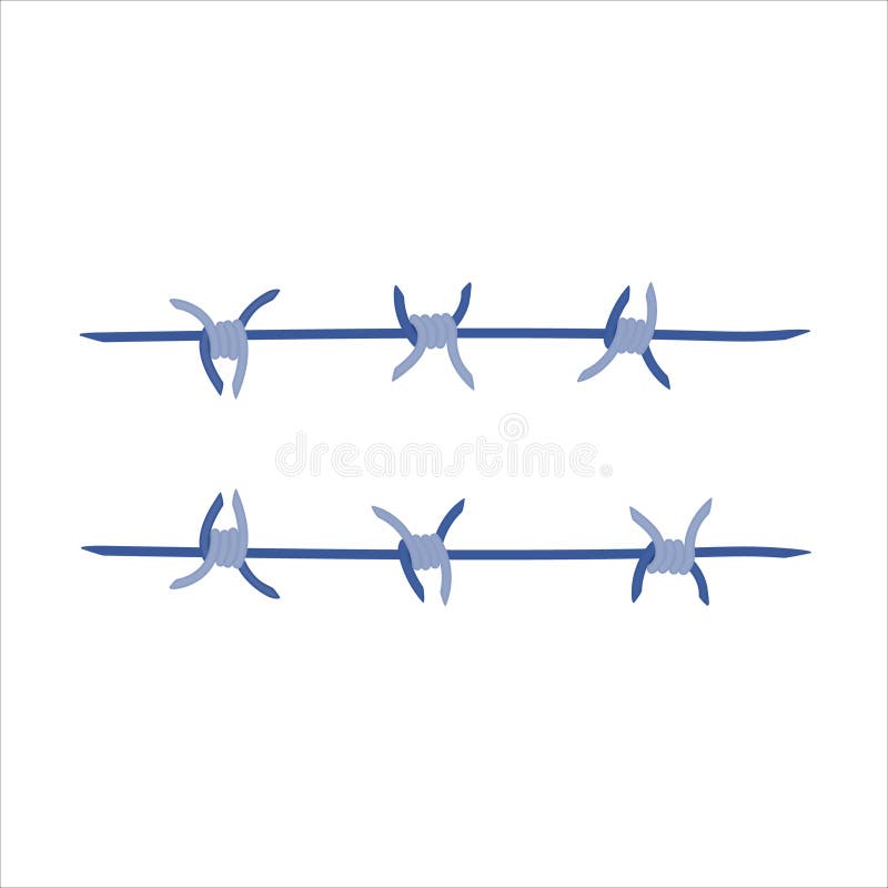 Sharp Barbed Wire Fence Barrier Frame Illustration Stock Vector ...